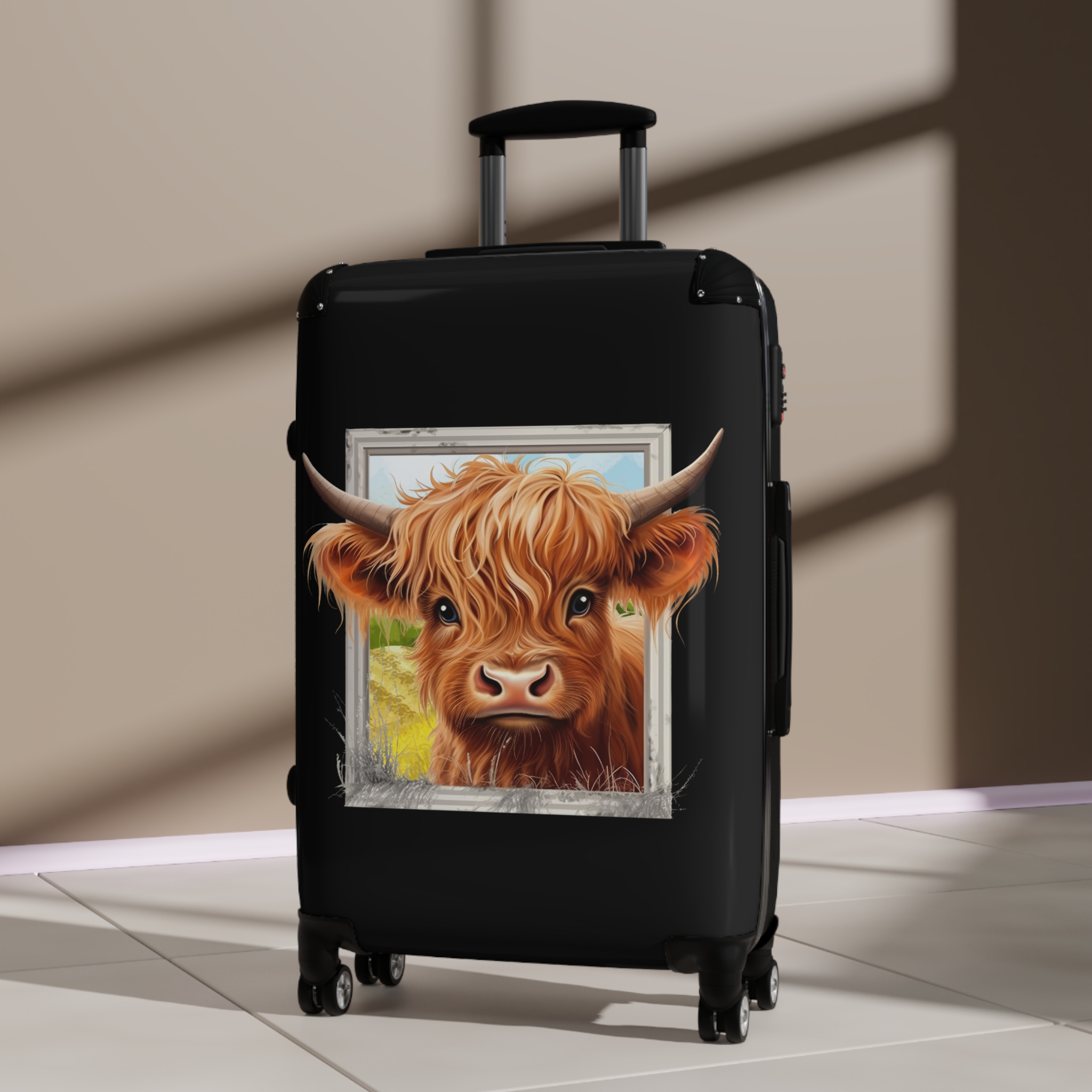 Highland Cow Suitcase | Cow Luggage - V Luggage.