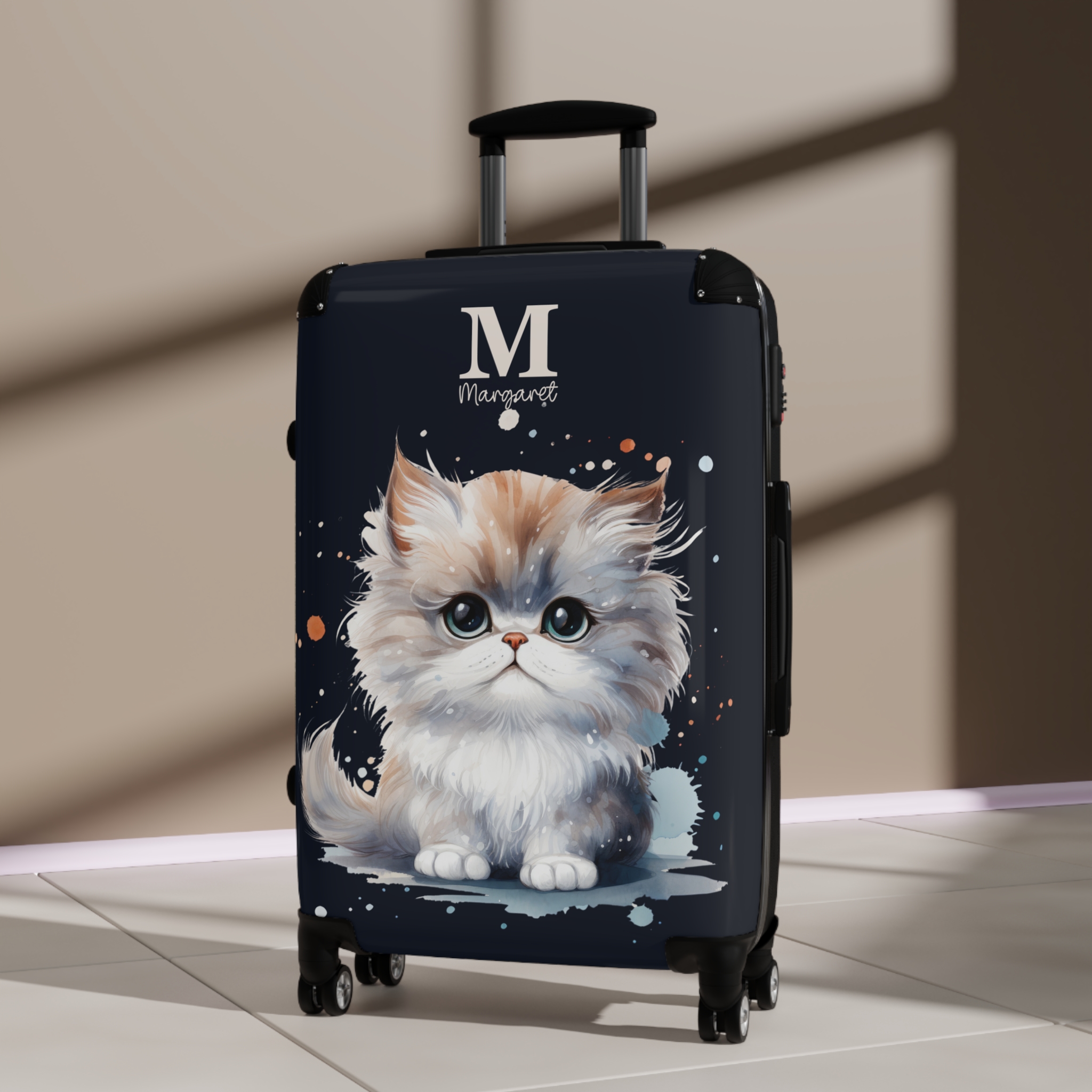 Custom Cat Suitcase | Personalized Feline Luggage V Luggage.
