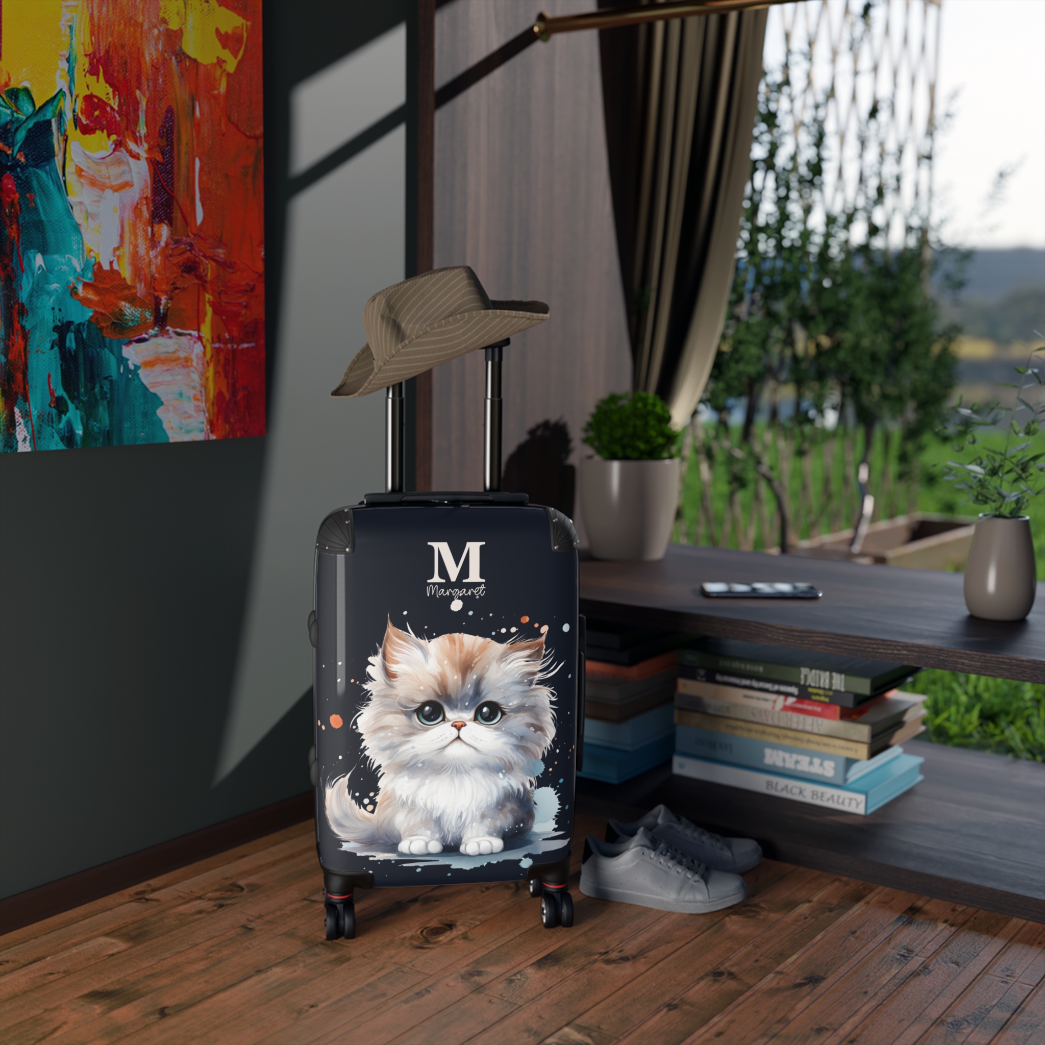 Custom Cat Suitcase | Personalized Feline Luggage V Luggage.