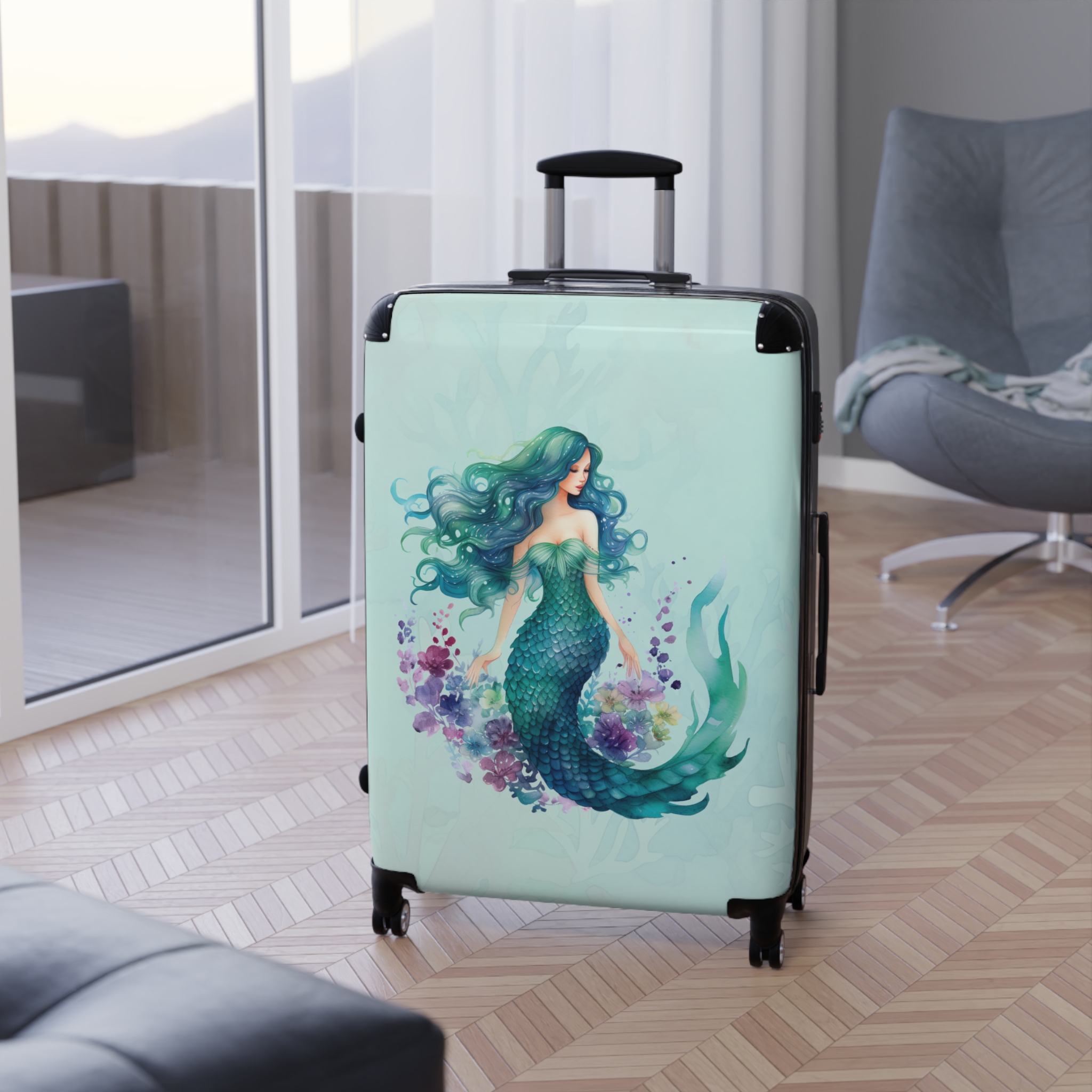 Mermaid Suitcase | Kids' Ocean Adventure Luggage-V Luggage.