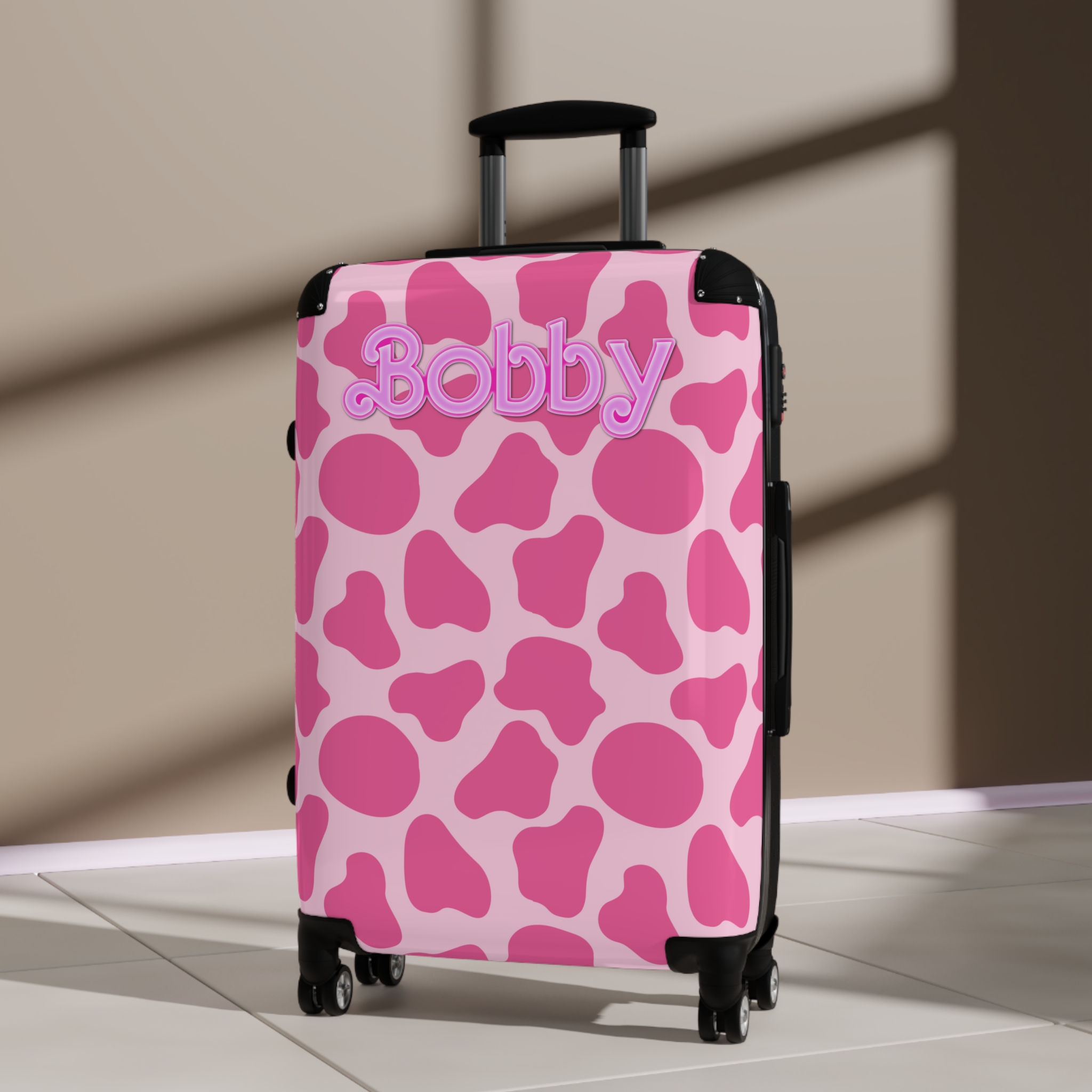 Custom Cow Print Suitcase | Personalized Cow Print Luggage
