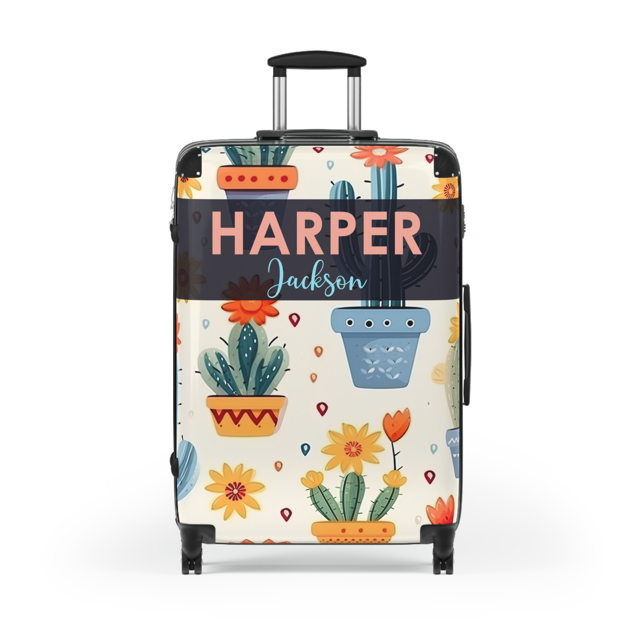 Custom Cactus Floral Suitcase - Your Unique Travel Statement