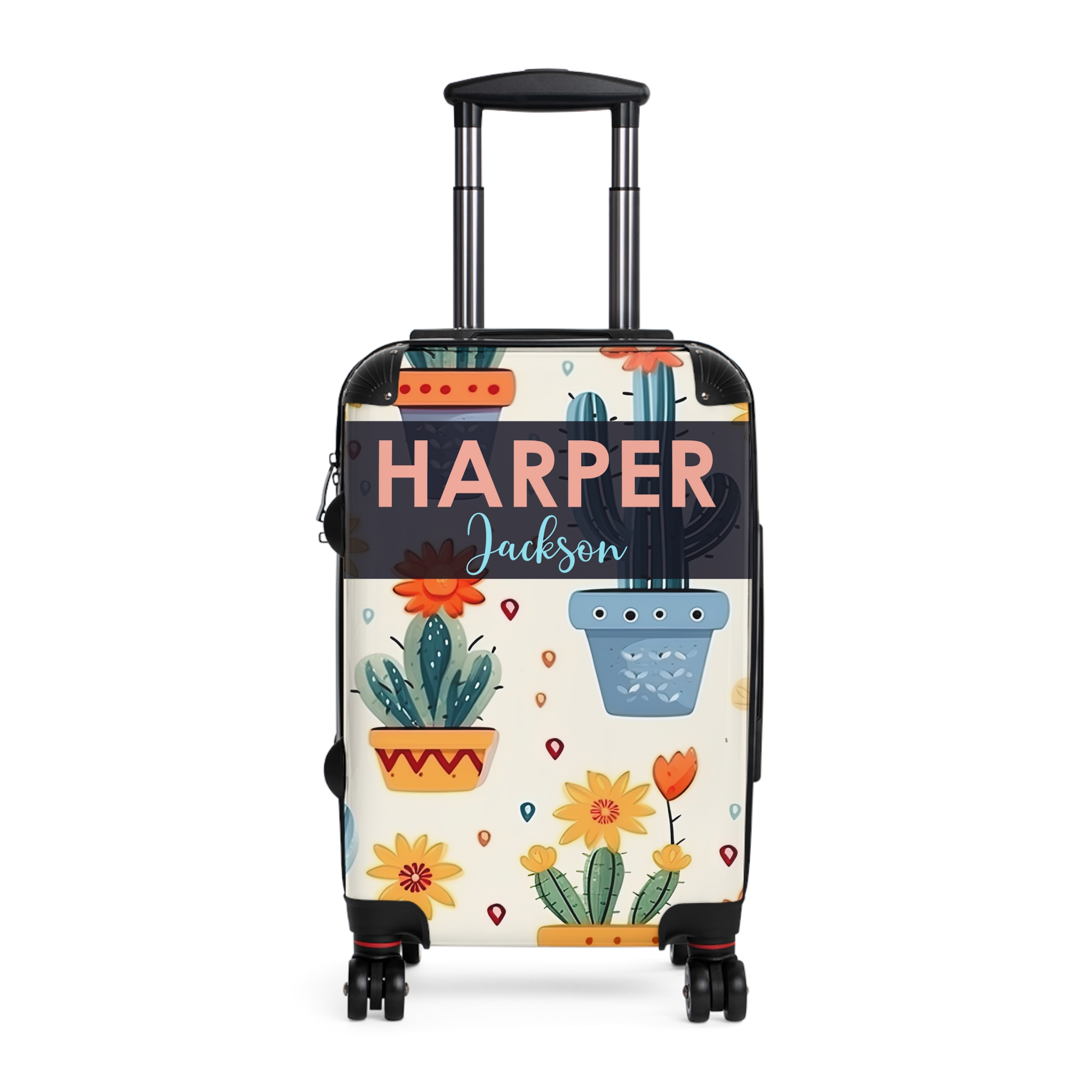 Custom Cactus Floral Suitcase - Your Unique Travel Statement