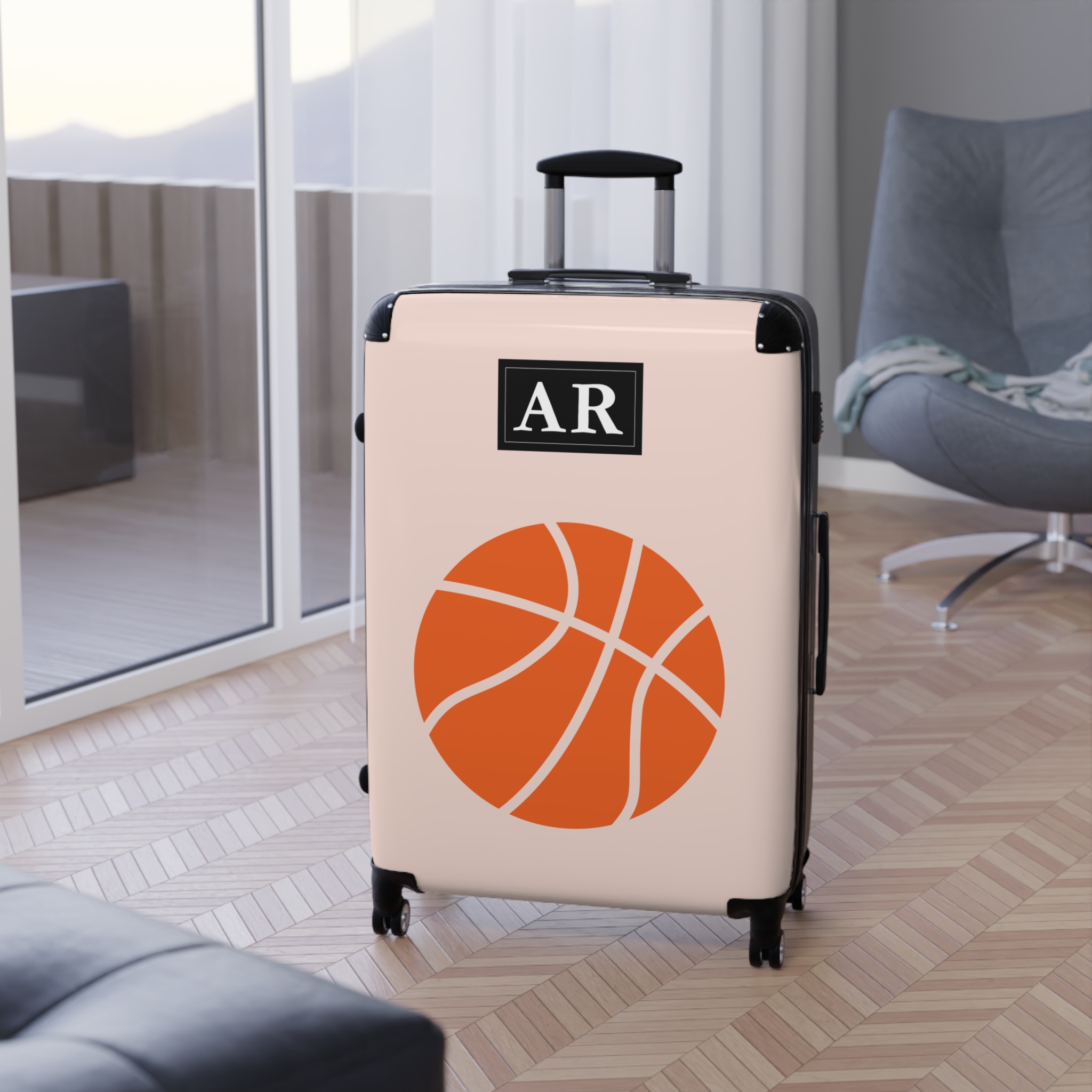 Hoops and Highways: Custom Basketball Suitcase - V Luggage.