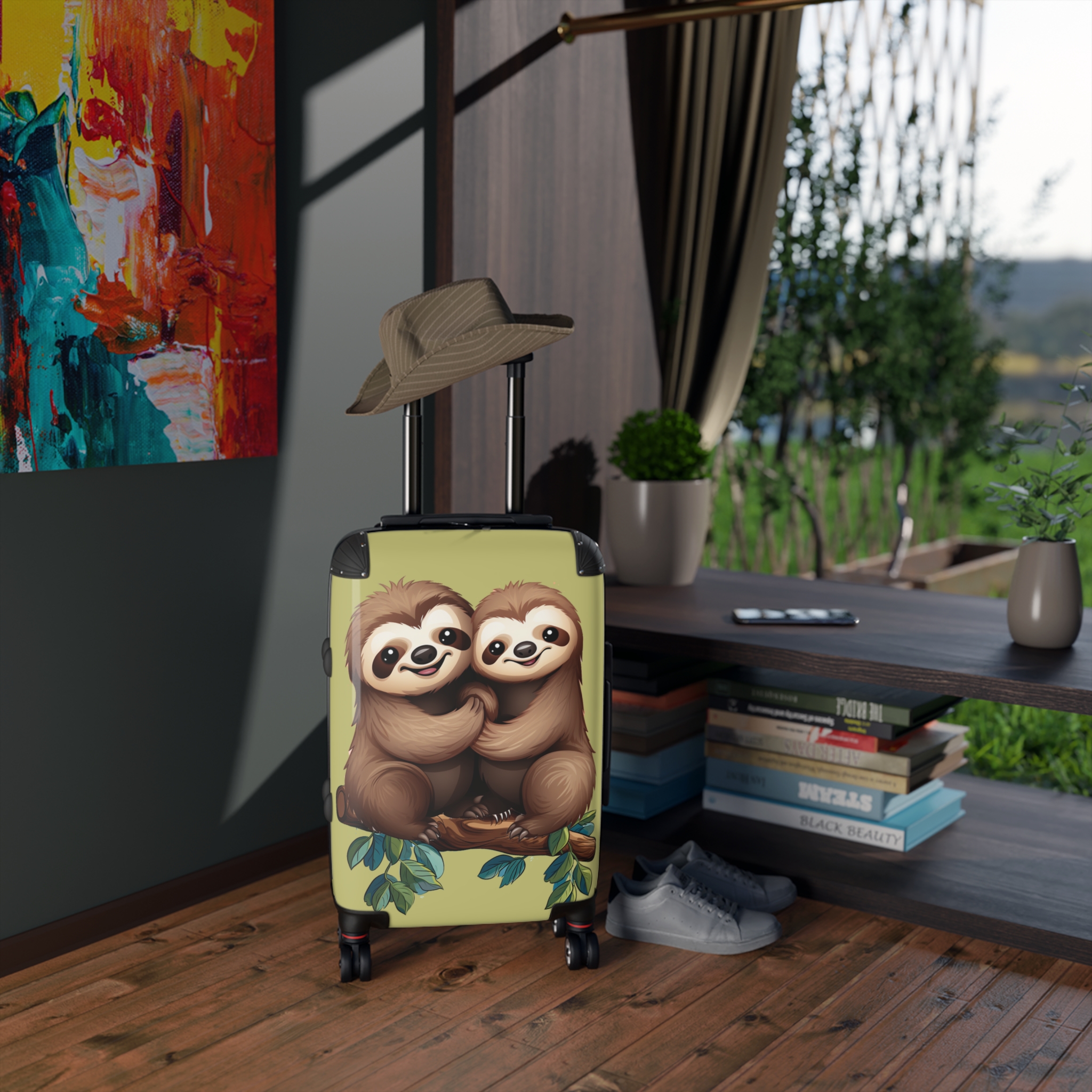 Cute Sloth Suitcase - Whimsical Travel Companion -V Luggage.