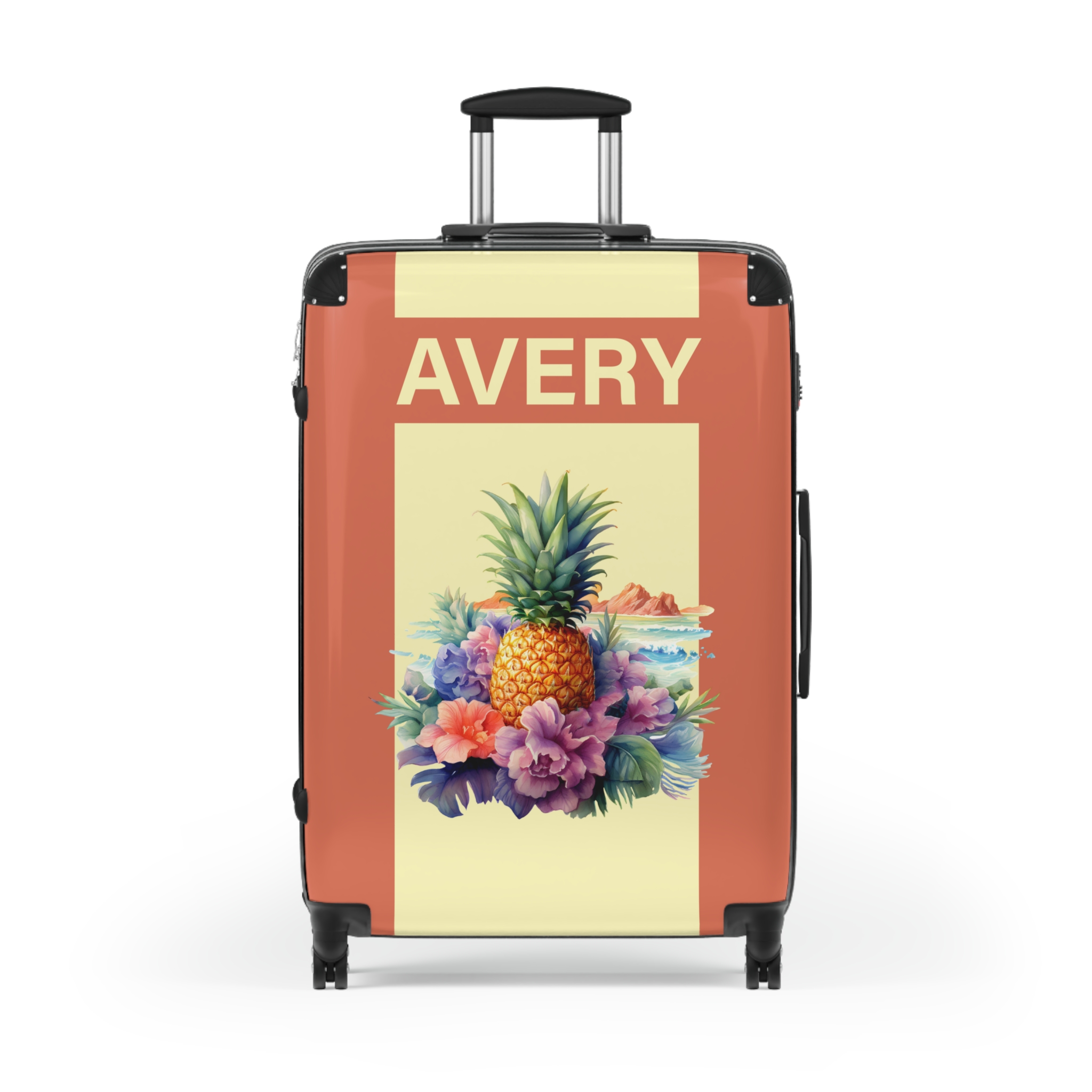 Custom Hawaiian Pineapple Suitcase - Tropical Elegance