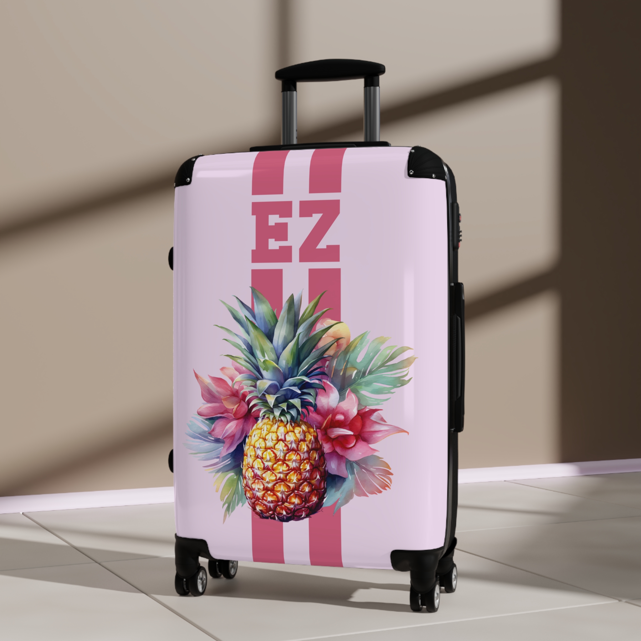 Custom Hawaiian Pineapple Suitcase - Tropical Elegance