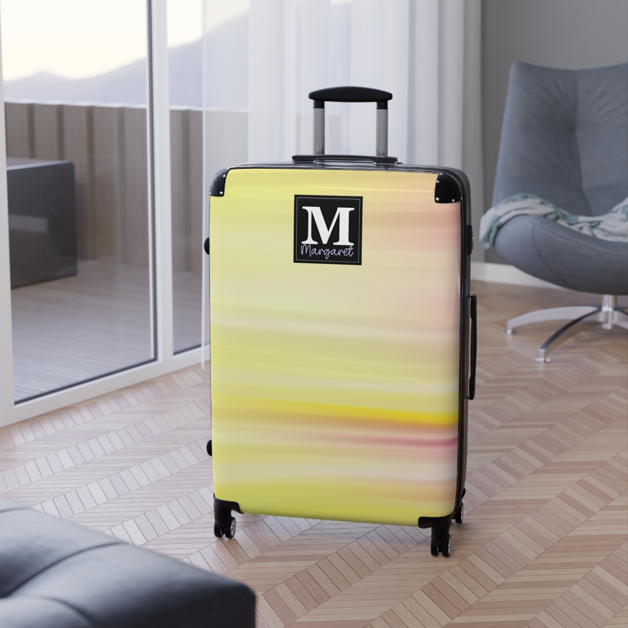 Marble Name Custom Suitcase | Personalized Marble Luggage