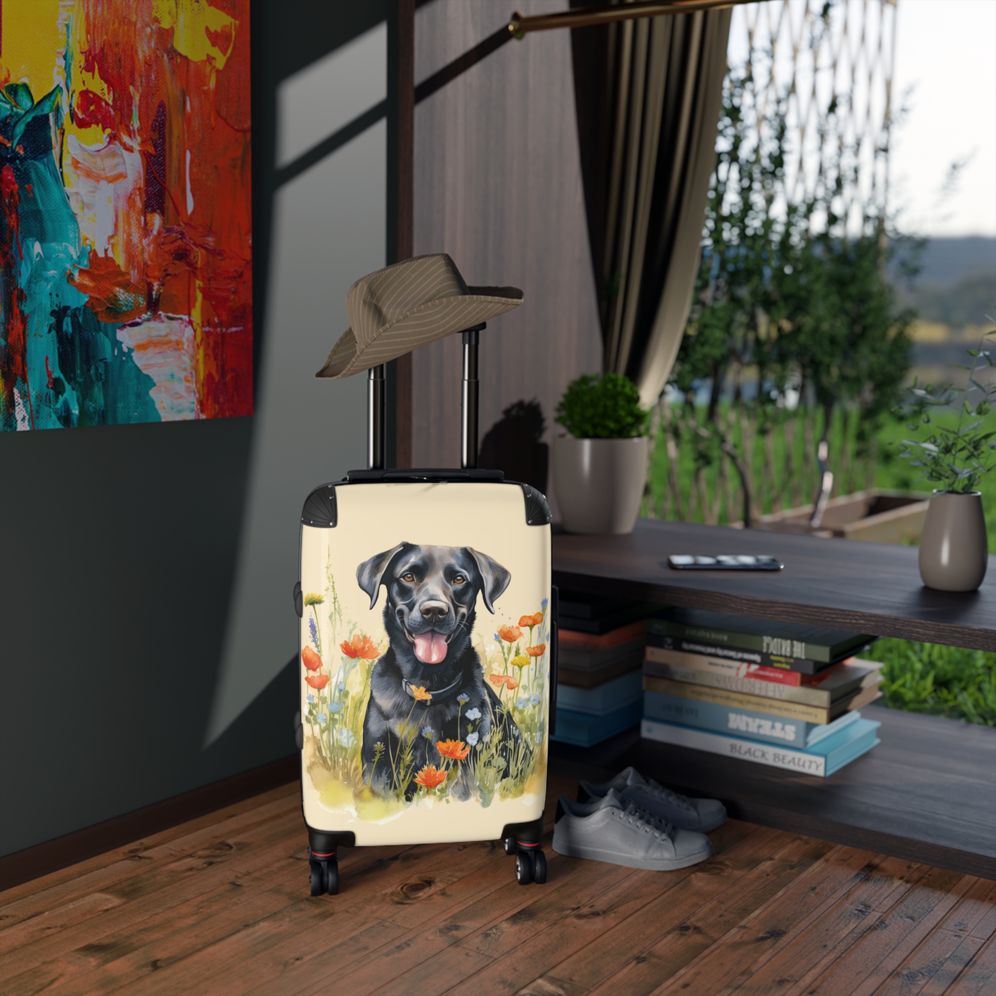 Black Labrador Retriever Suitcase - Canine Travel Elegance