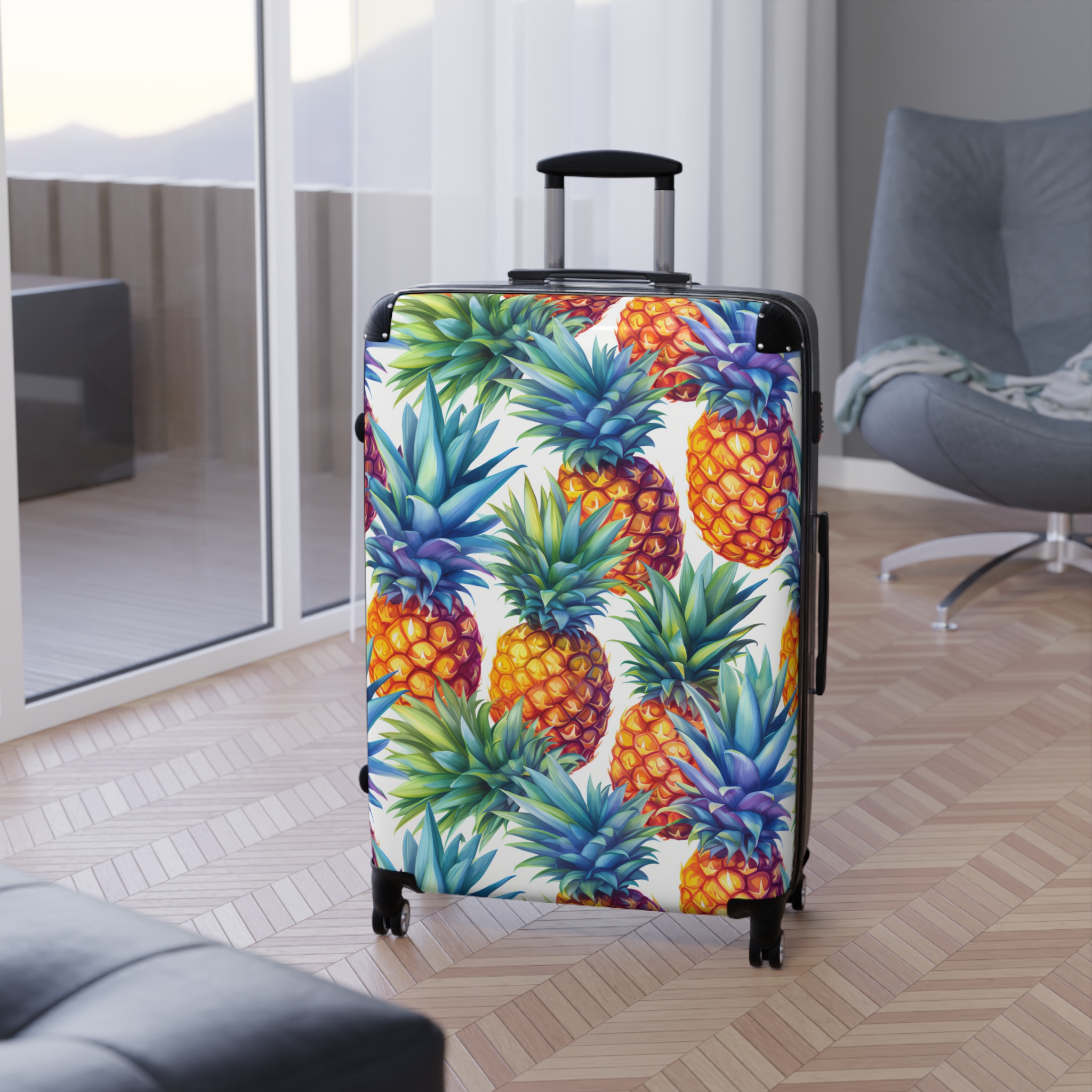 Pineapple Suitcase - Stylish Tropical Travel - V Luggage.