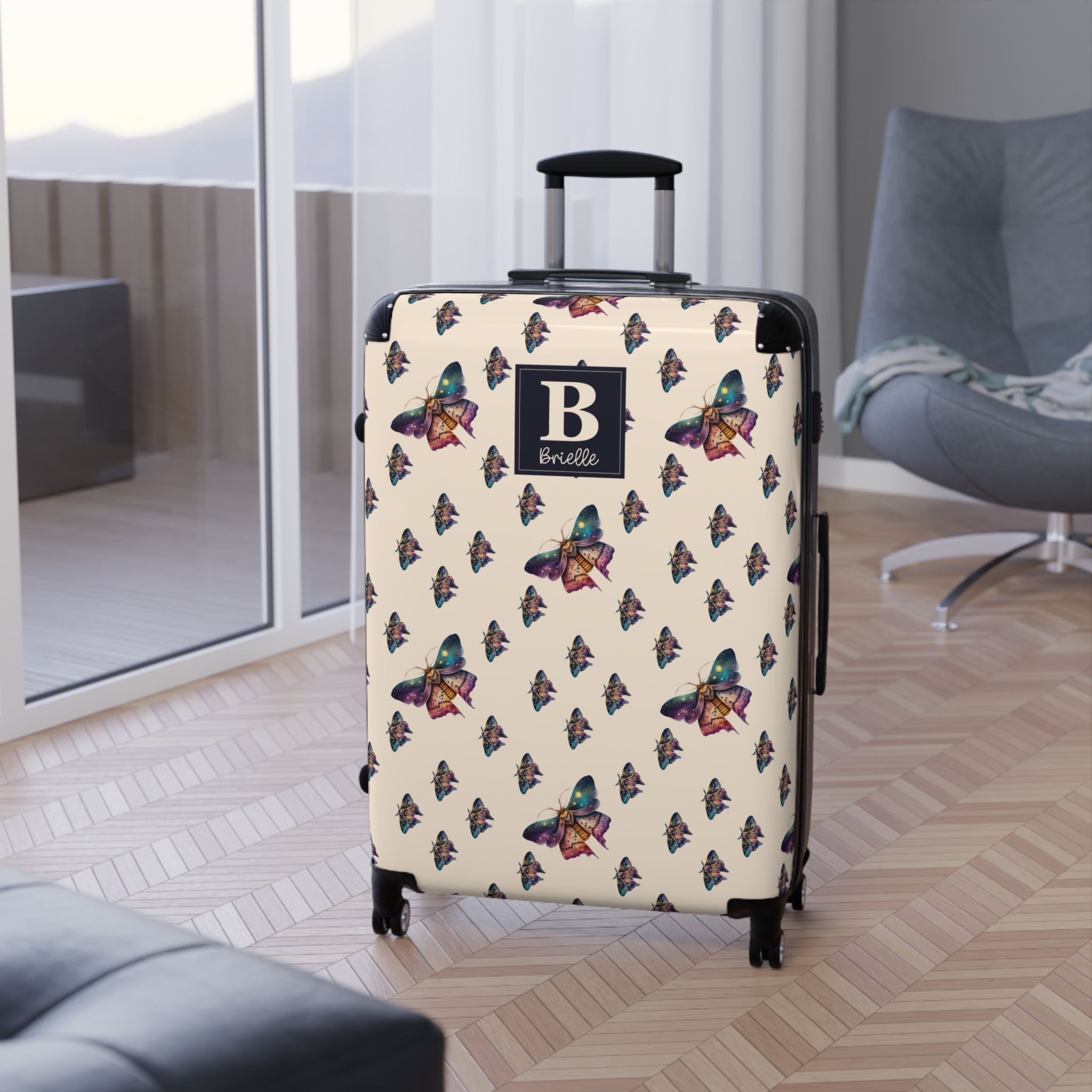 Mystical Moth Custom Suitcase - Enchanting Wanderlust
