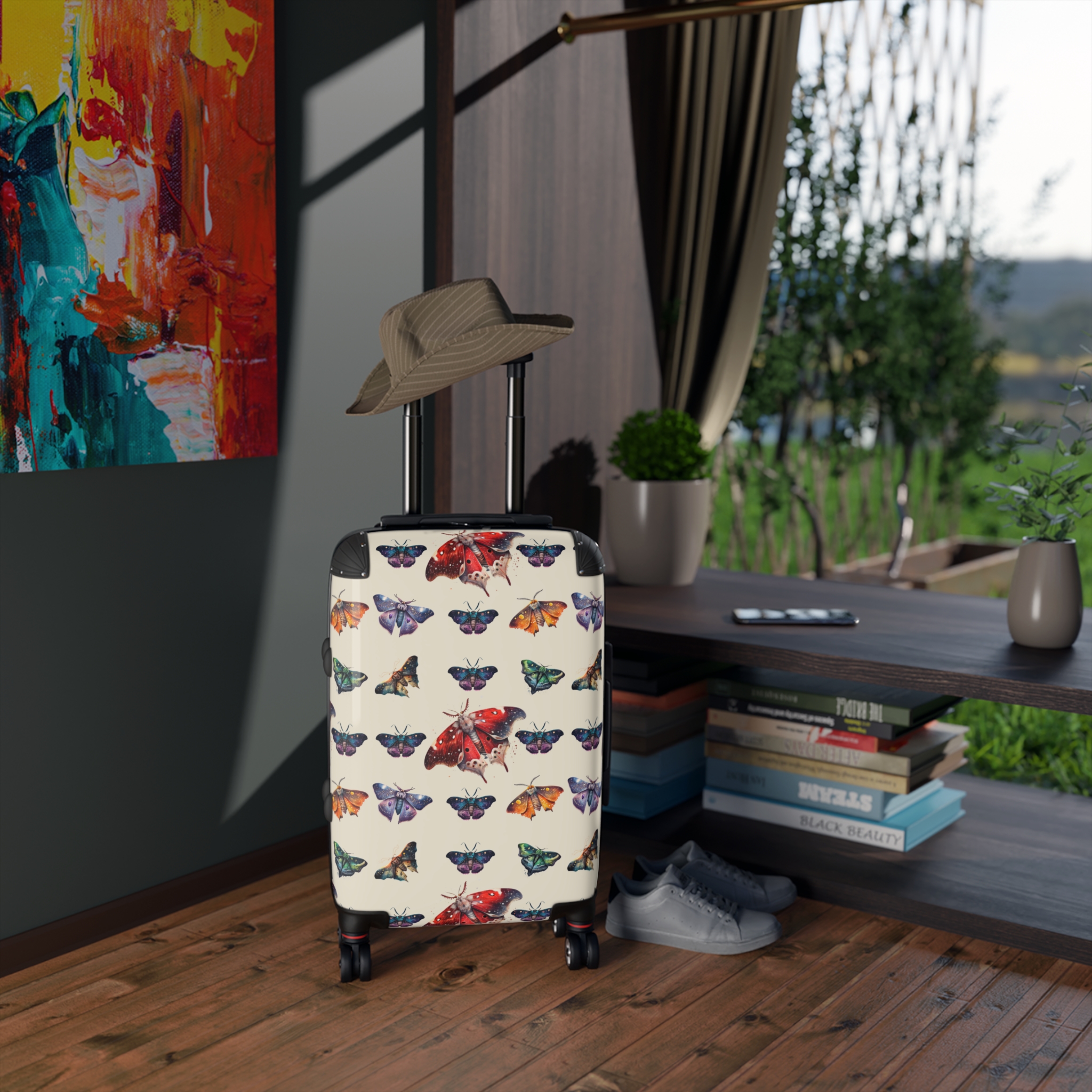 Mystical Moth Suitcase - Enchanting Travel Elegance