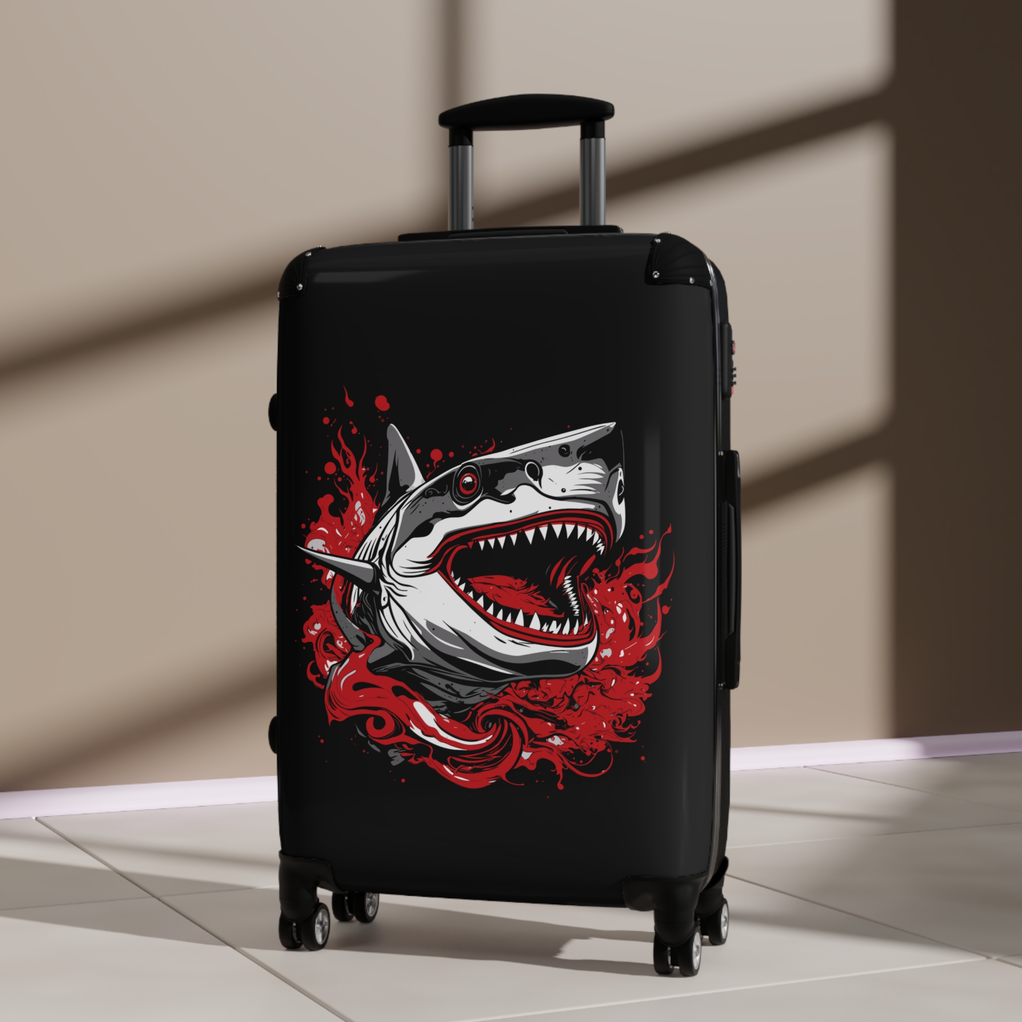 Swim with Style: Shark Suitcase - V Luggage.